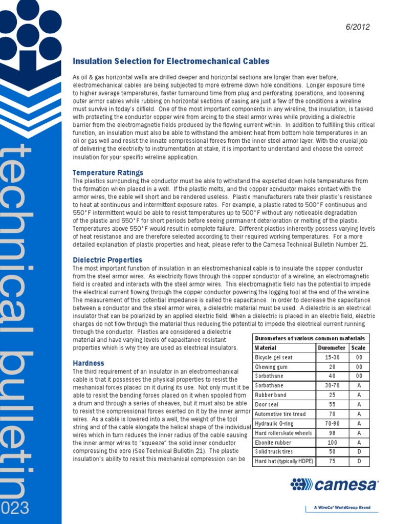 Camesa_TechBulletin-023 | PDF | Insulator (Electricity) | Electrical ...