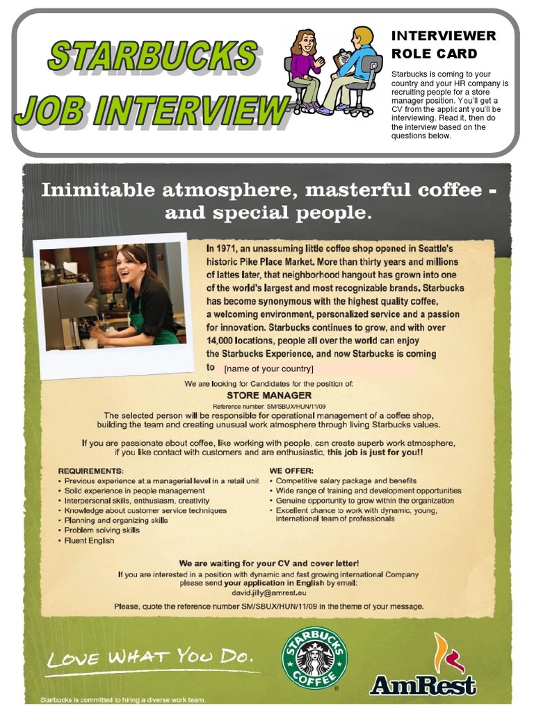 Starbucks Store Manager Interview Guide Pdf