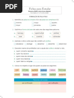 Ficha Portugues 5 Ano Derivacao Por Prefixacao e Sufixacao | PDF