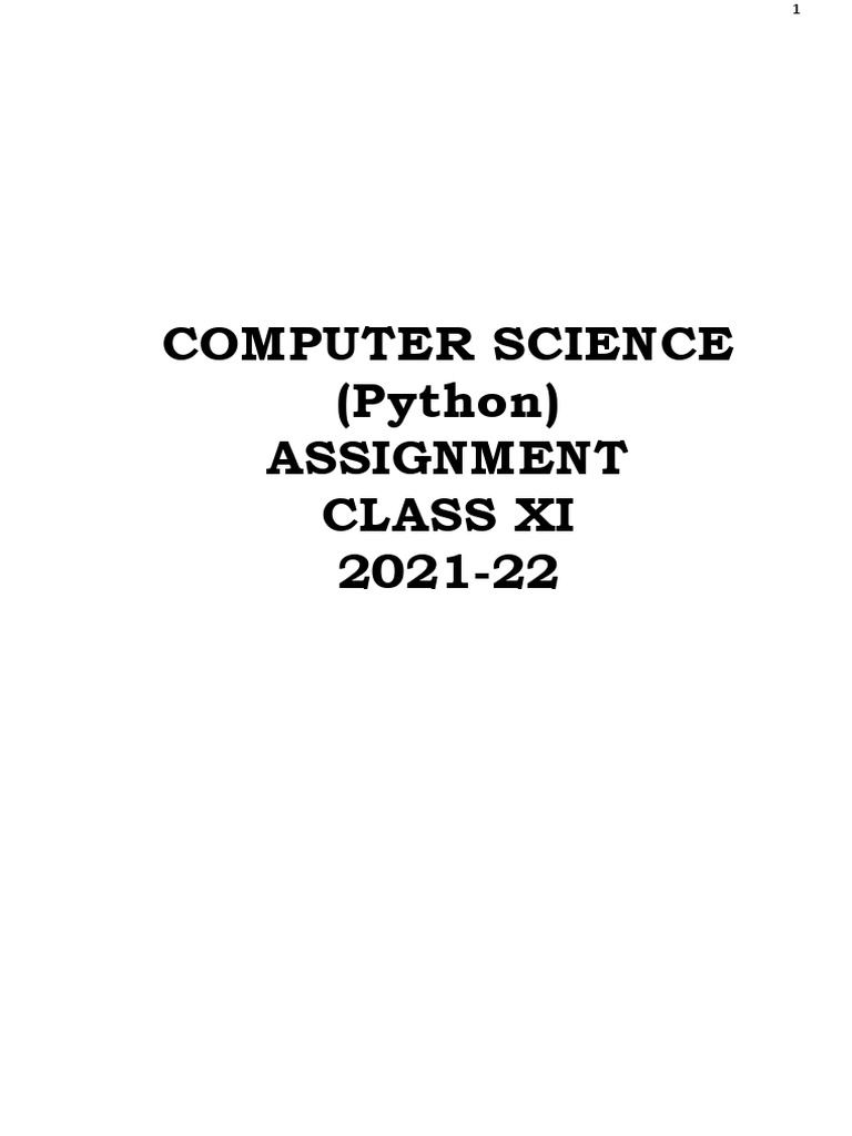21 22 Cs Xi Assignments Pdf Control Flow Programming