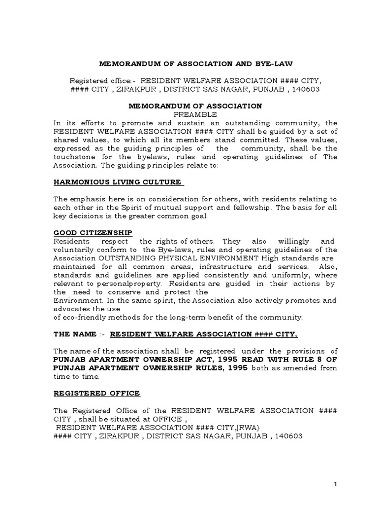 Bye Laws - Model - 2018 | PDF | Quorum | Proxy Voting