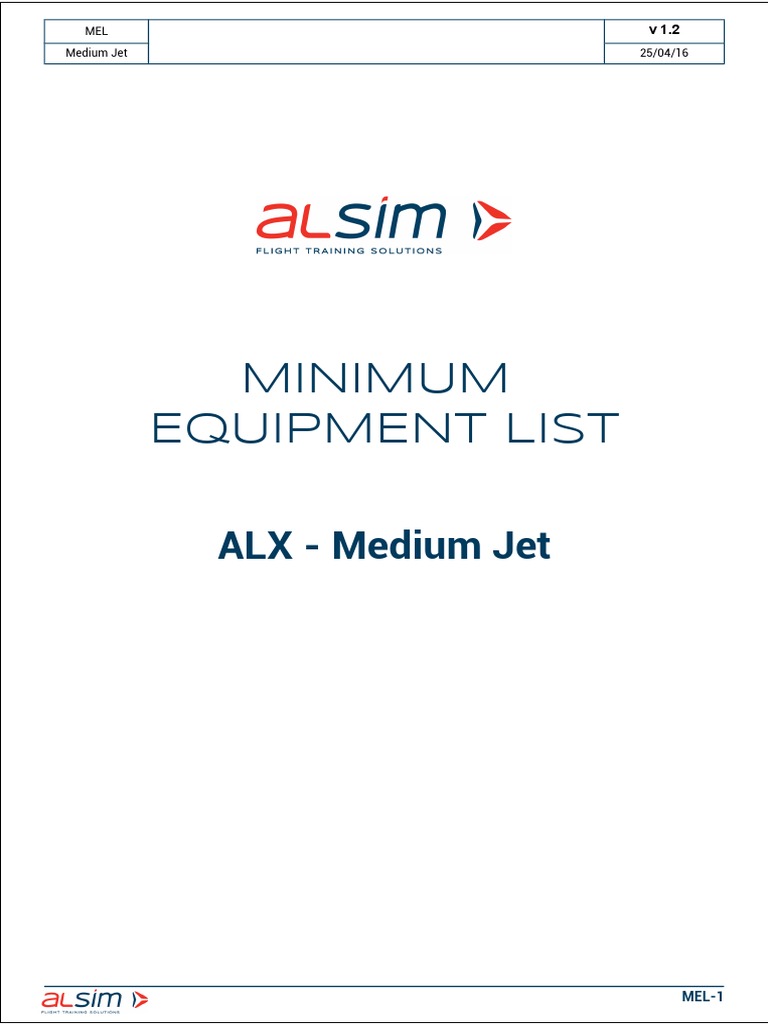 Minimum Equipment List: ALX - Medium Jet | PDF