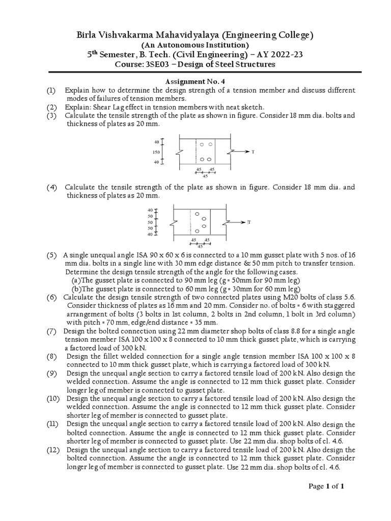 27 - 4 Tension Members | PDF | Screw | Applied And Interdisciplinary ...