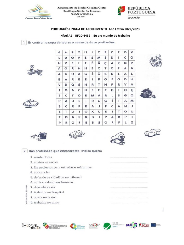 Ficha de Trabalho N3 - A2 | PDF Ficha de Trabalho N3 - A2 | PDF