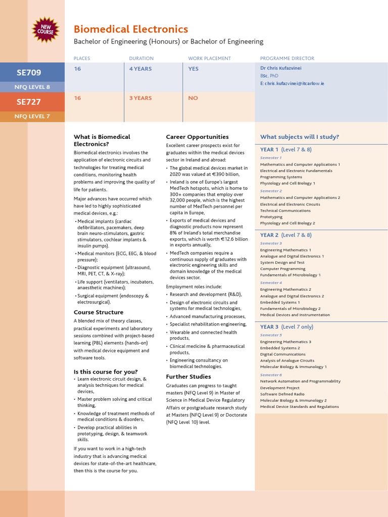 Biomed Prog Flyer | PDF | Medical Device | Biomedical Engineering