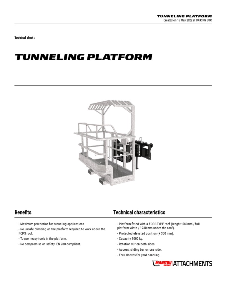 Tunneling Platform | PDF | Equipment | Manufactured Goods
