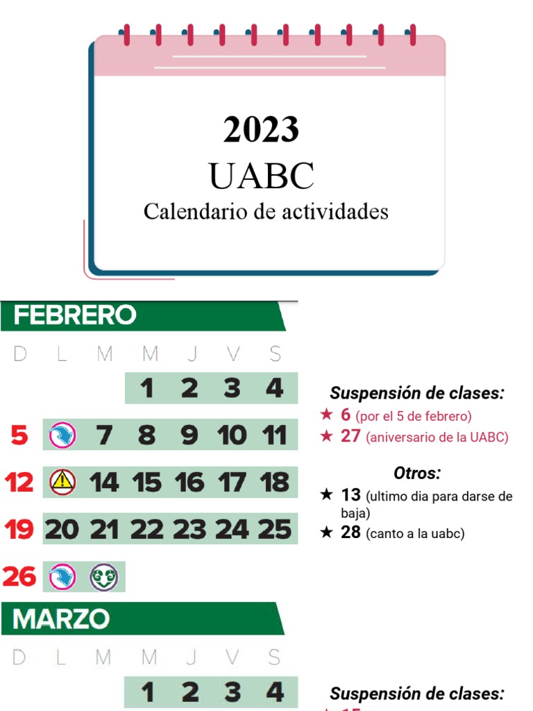 2023-1 UABC Calendario de Actividades | PDF