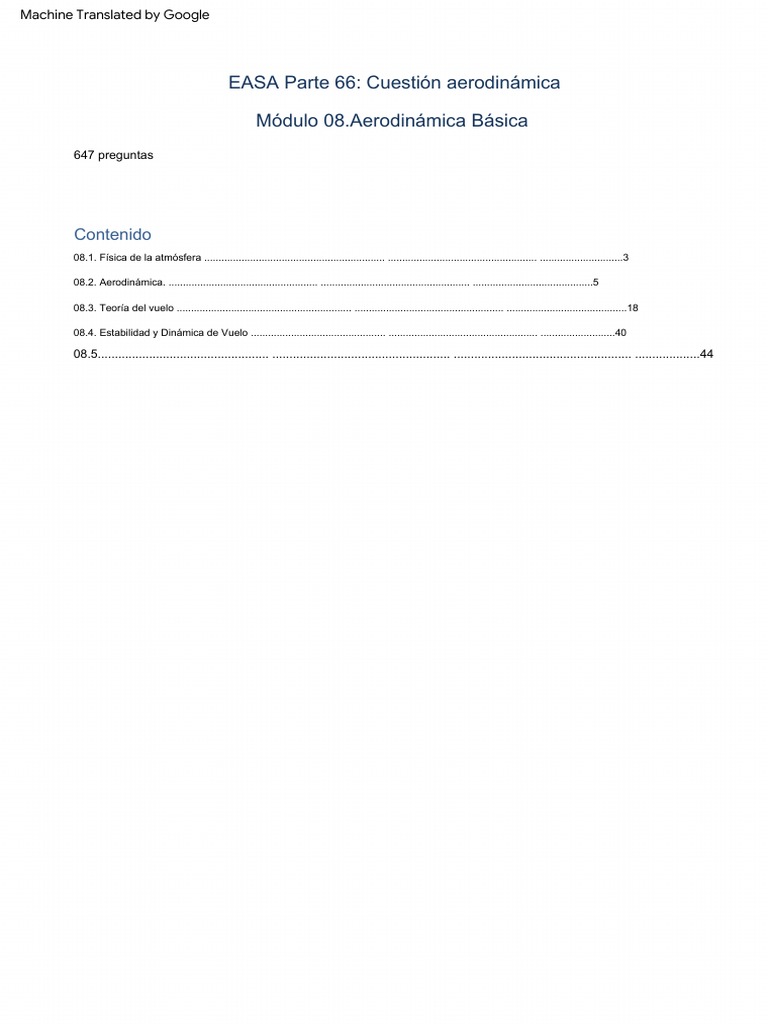 Module 8 Aerodinámica Básica Sólo Preguntas Pdf Humedad Vapor