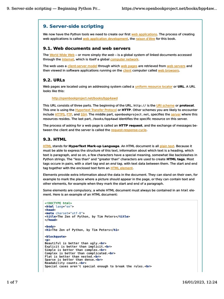 Server-Side Scripting - BPP Python | PDF | World Wide Web | Internet & Web Server-Side Scripting - BPP Python | PDF | World Wide Web | Internet & Web