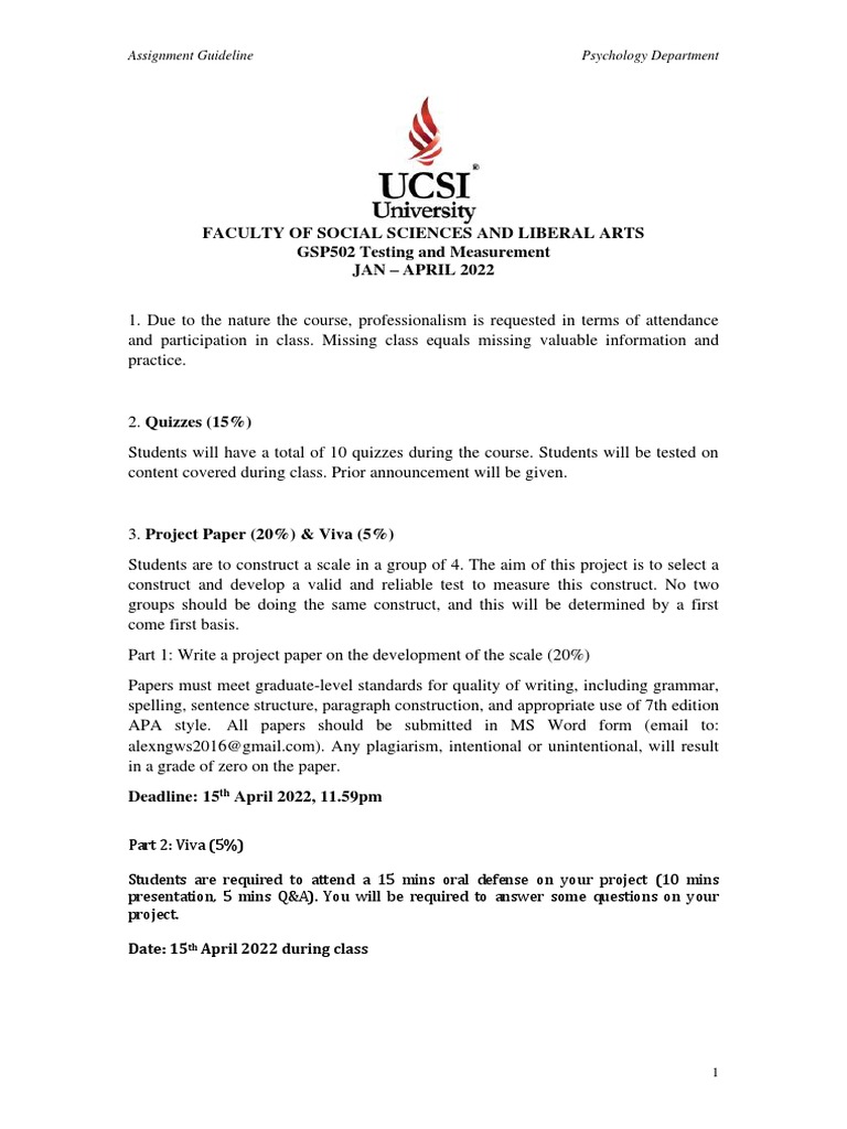 Assignment Guidlines Jan To April 2022 | Download Free PDF | Apa Style | Psychology