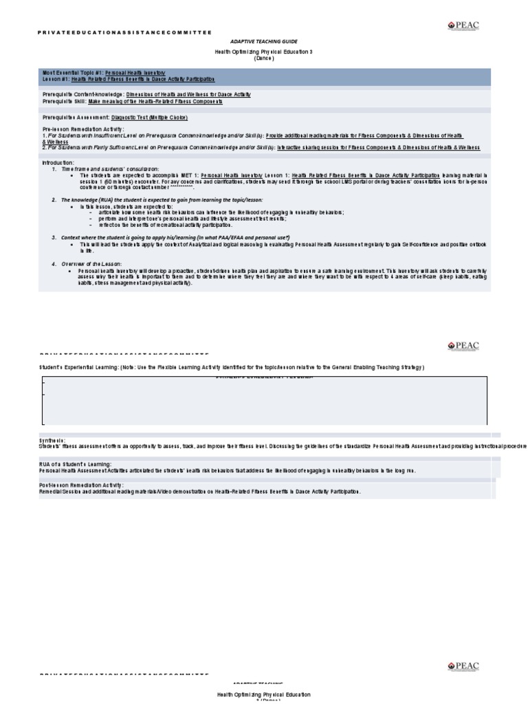 HOPE 3-Adaptive-Teaching-Guide-Physical-Education-and-Health | PDF ...
