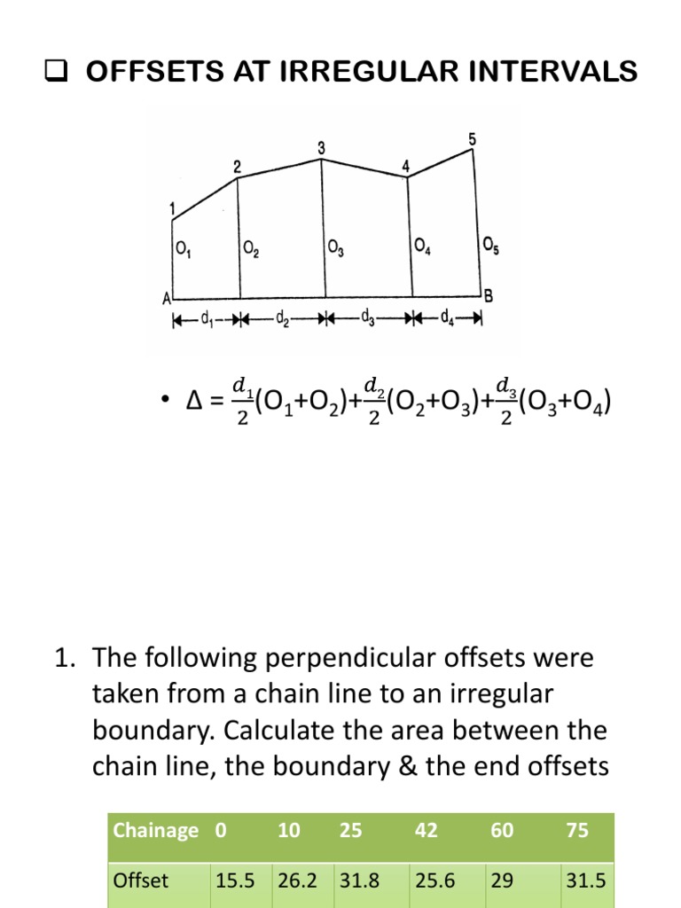 Offsets at Irregular Intervals | PDF | Area | Elementary Mathematics