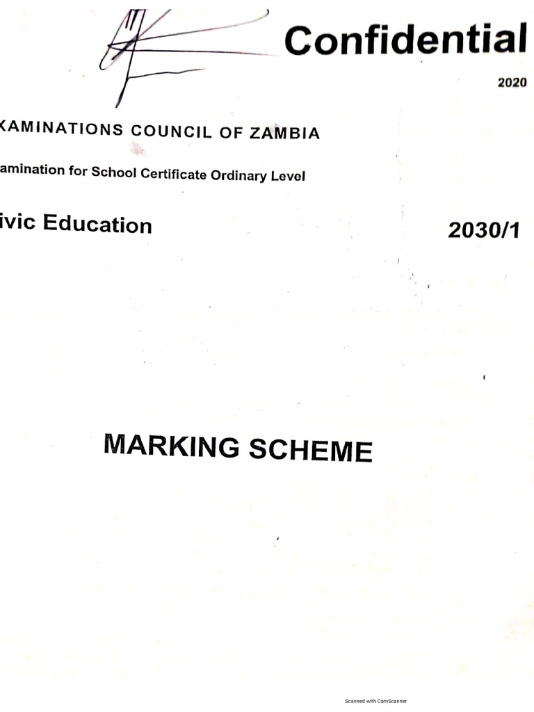 Civic Education Marking Schemes 2016-2021GCE | PDF