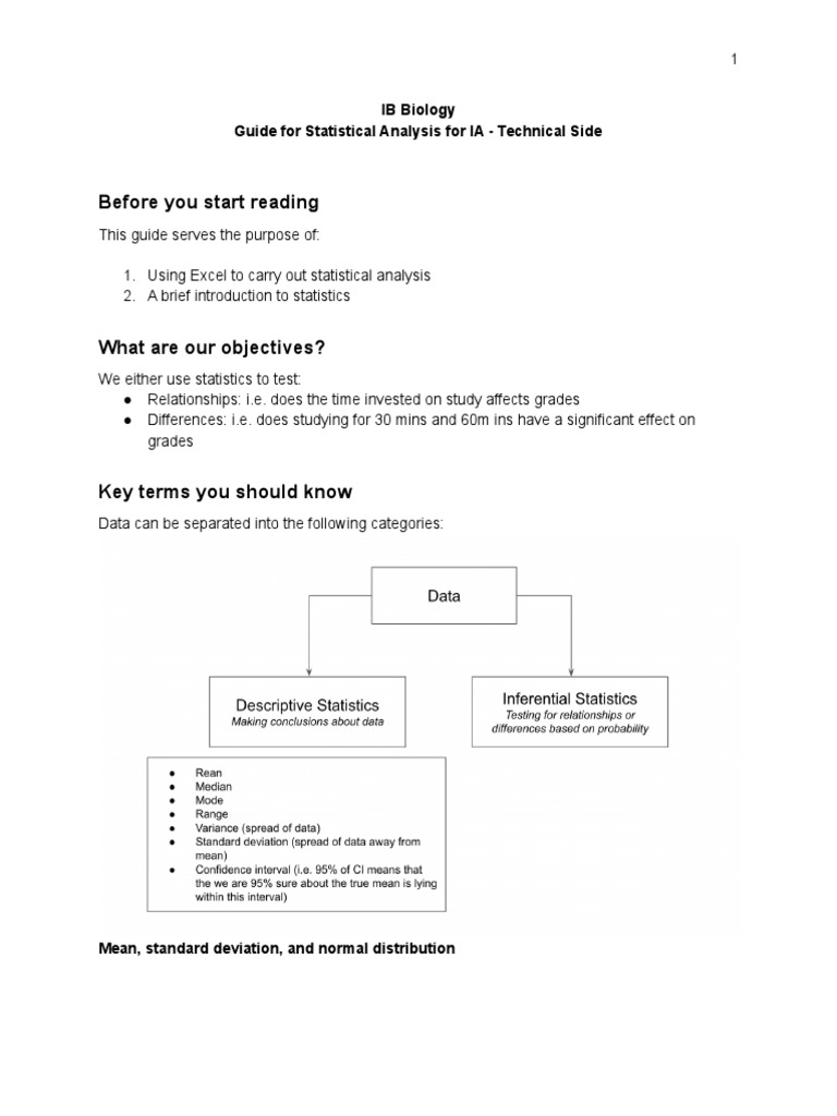Guide For Statistical Analysis For IA - Simple Ver | PDF | Statistics ...