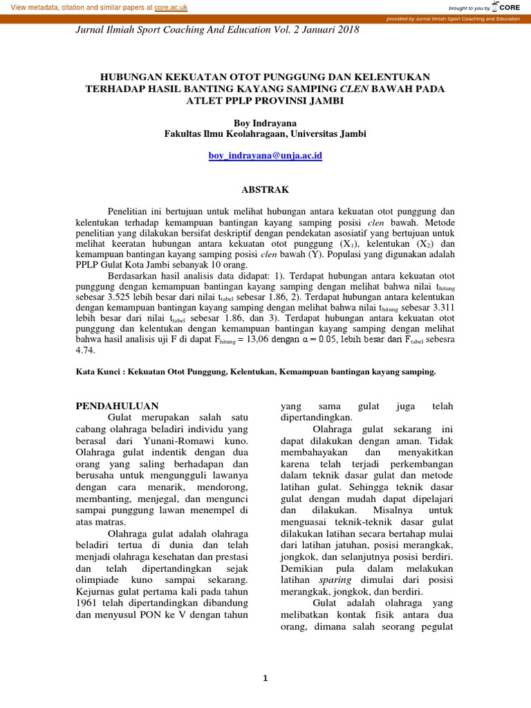 Hubungan Kekuatan Otot Punggung Dan Kele | PDF