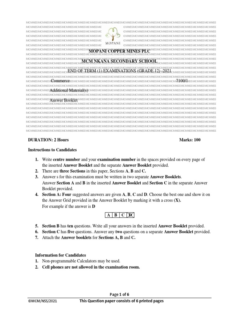 Grade 12 Commerce Term 1 - 2021 | PDF | Banks | Advertising