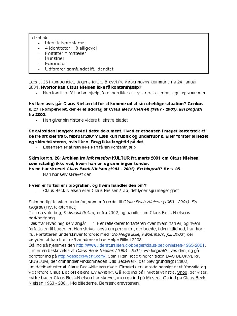 Dansk - Lang Opgave | PDF
