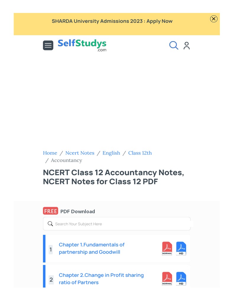WWW Selfstudys Com Books Ncert Notes English Class 12th Accountancy ...