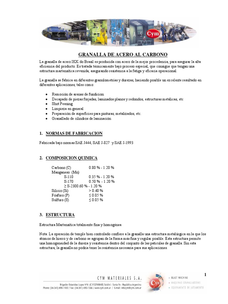 Norma Granalla Detalles | PDF | Acero | Sector secundario de la economía