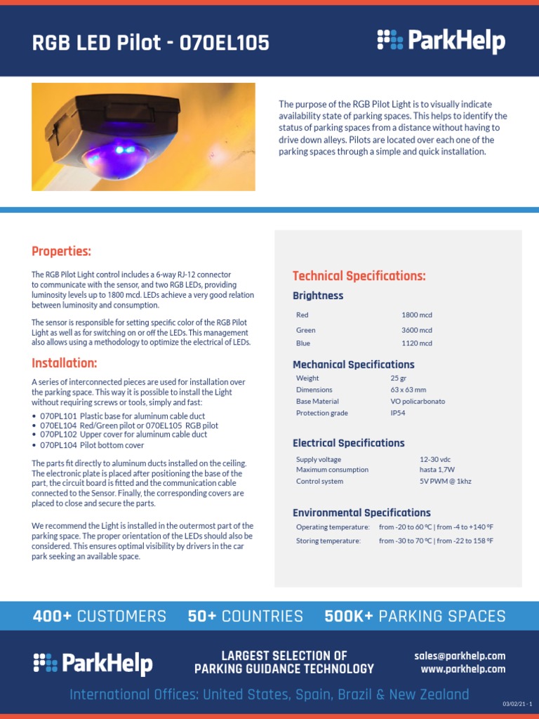 EN - RGB Pilot - Ultrasonic Spec Sheet | Download Free PDF | Light ...