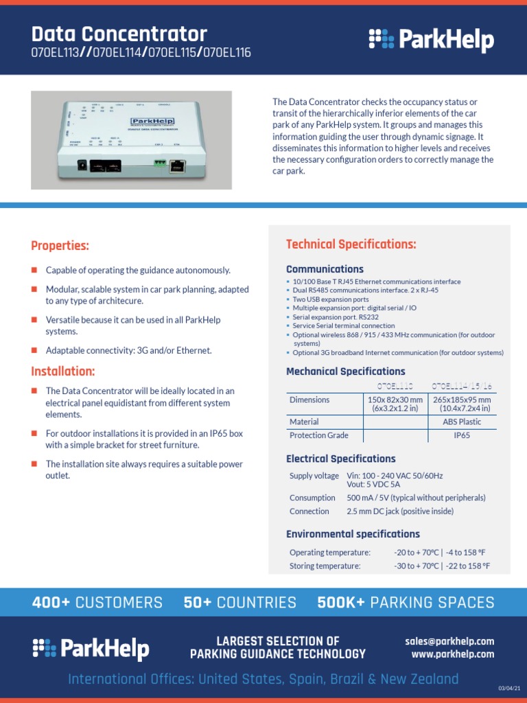 EN Data Concentrator Spec Sheet | PDF | Electrical Engineering ...