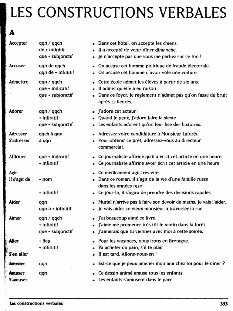 Constructions Verbales | PDF