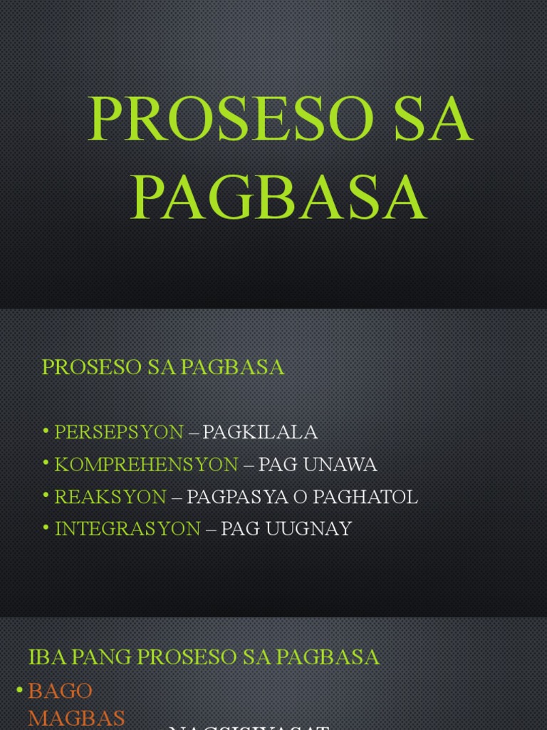 Proseso Sa Pagbasa (11 Lawrence) | PDF