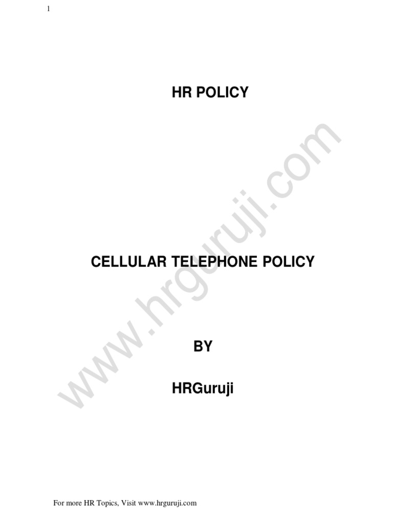 HR Policy - Cellular | PDF