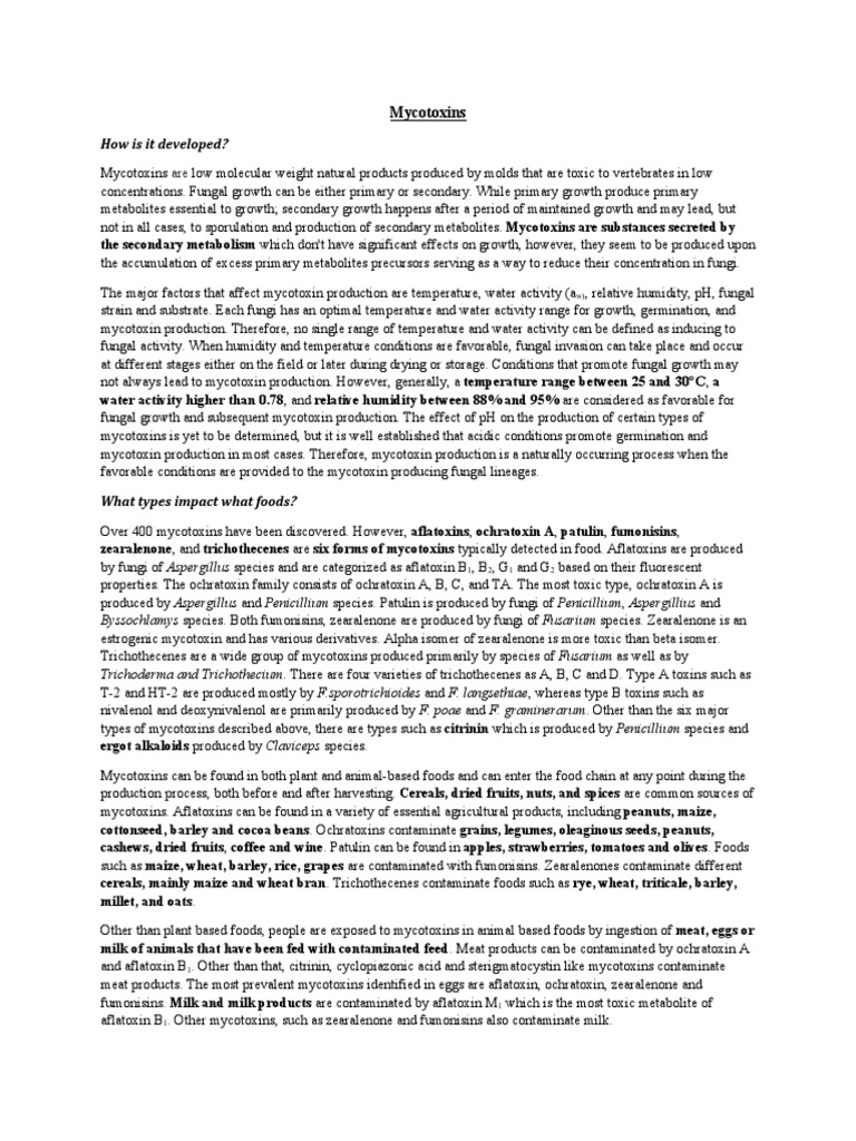 Mycotoxins Group 1 | PDF | Mycotoxin | Fungus