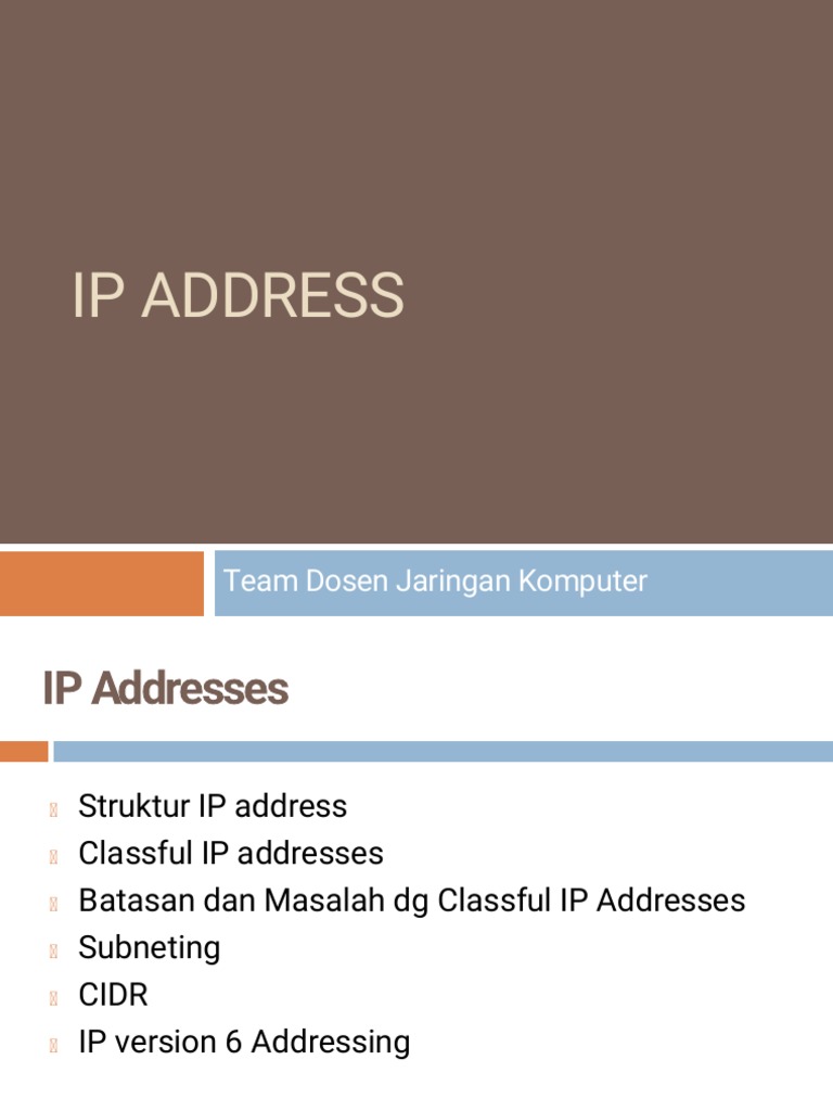 Panduan Lengkap IP Address dan Subnetting | PDF