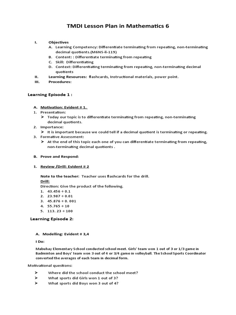Differentiate Terminating From Repeating, Non-Terminating Decimal ...
