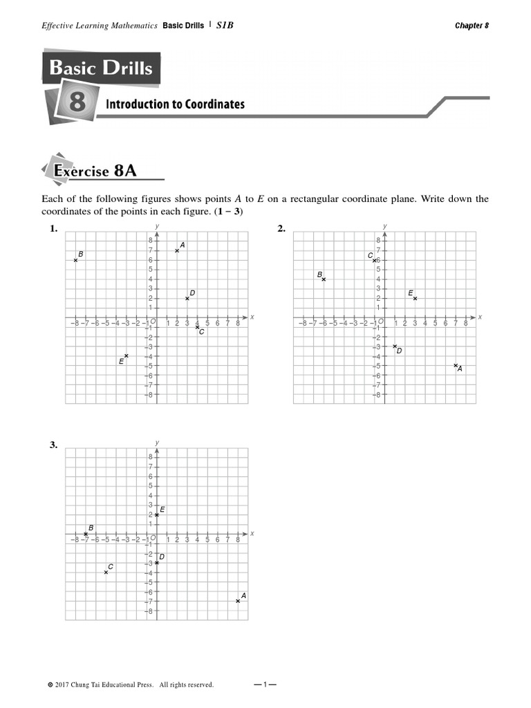 Coordinates on Rectangular Plane Drills | PDF | Cartesian Coordinate ...