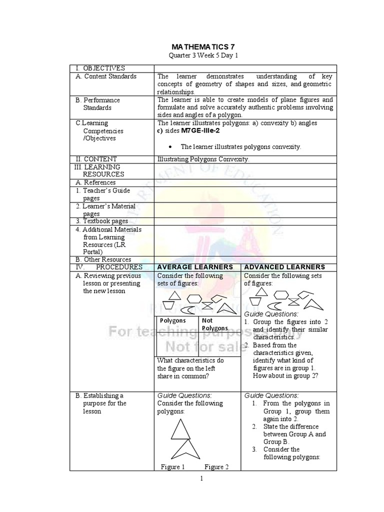 Math 7 Week 5 | PDF | Triangle | Shape