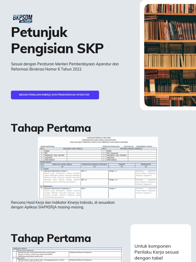 Petunjuk Pengisian SKP Permenpan 6 22 | PDF