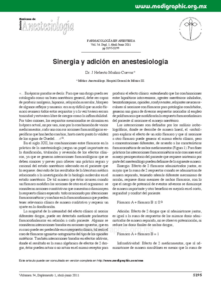 Sinergia | PDF | Farmacología | Farmacocinética