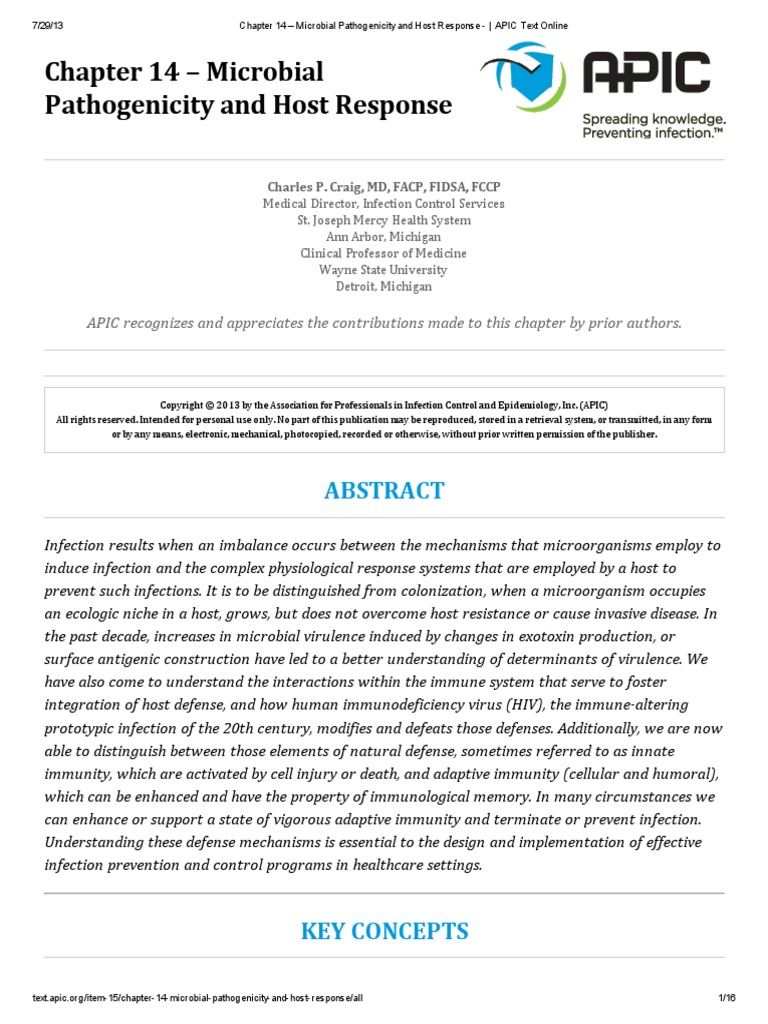 Chapter 14 - Microbial Pathogenicity and Host Response - APIC Text ...
