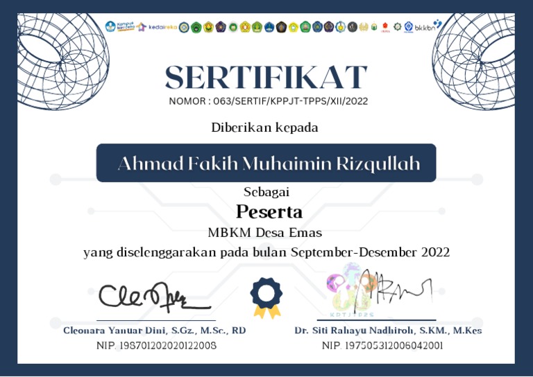 Salinan Dari Sertifikat MBKM Desa Emas Unesa | PDF
