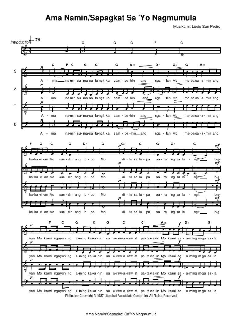 Ama Namin Sapagkat L San Pedro Pdf