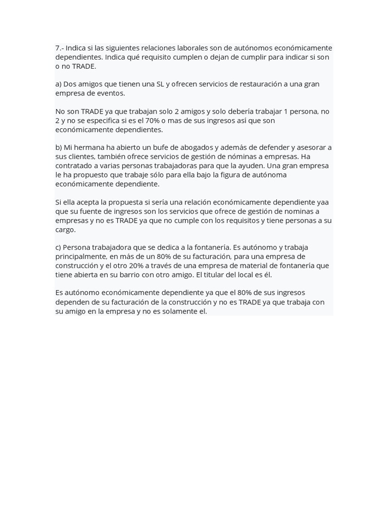 Relaciones laborales TRADE y DEPENDENCIA | PDF | Finanzas y dinero