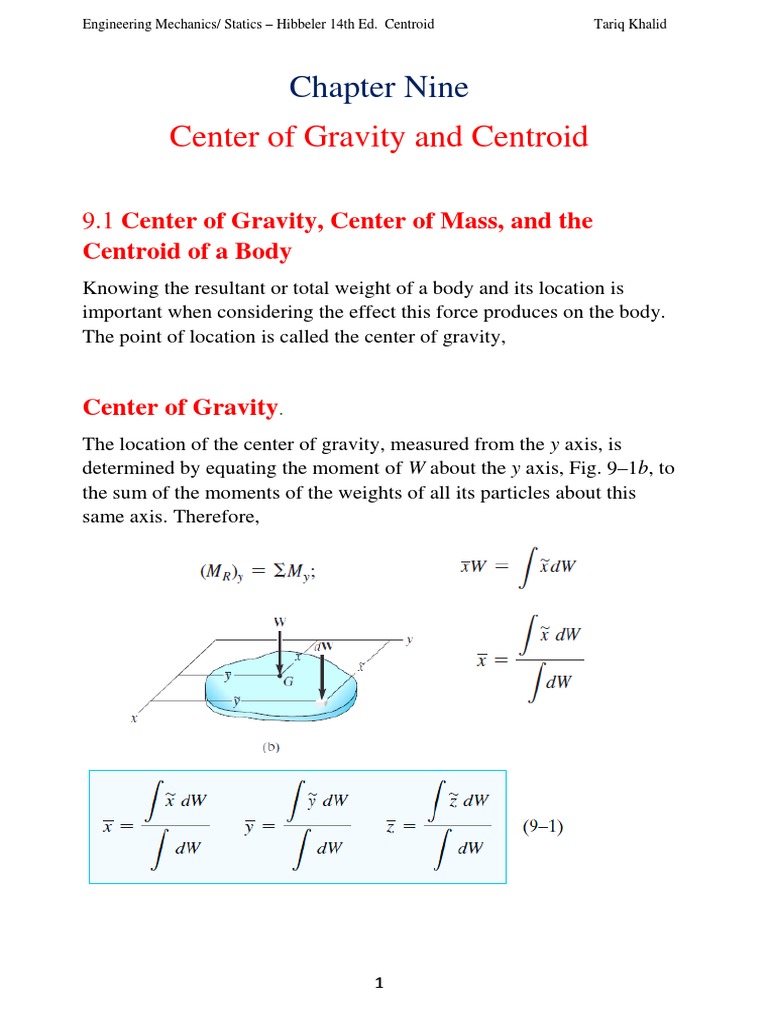 Chapter 9 Centroid | PDF | Center Of Mass | Geometry