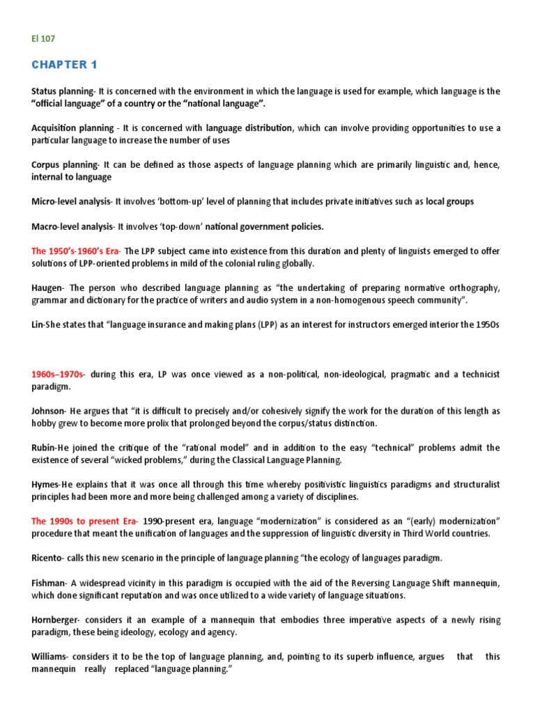 Midterm Reviewer El 107 | PDF | Linguistics | Cognition