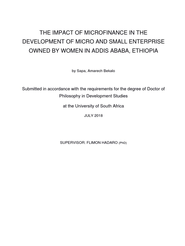 Thesis Sapa Ab | PDF | Microfinance | Data Analysis