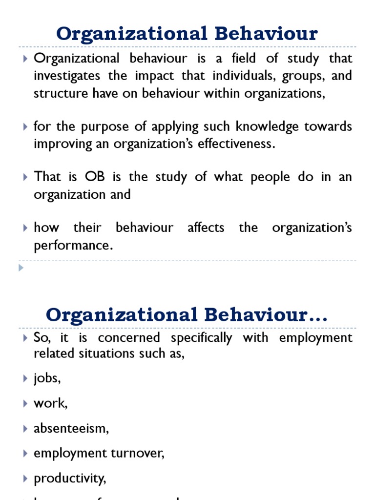 S2 BBAH D 2021-22 - Organizational Behaviour-Unit-I - AKG | PDF ...