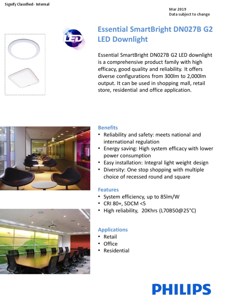 Essential SmartBright DN027B G2 LED Downlight - Technical ...