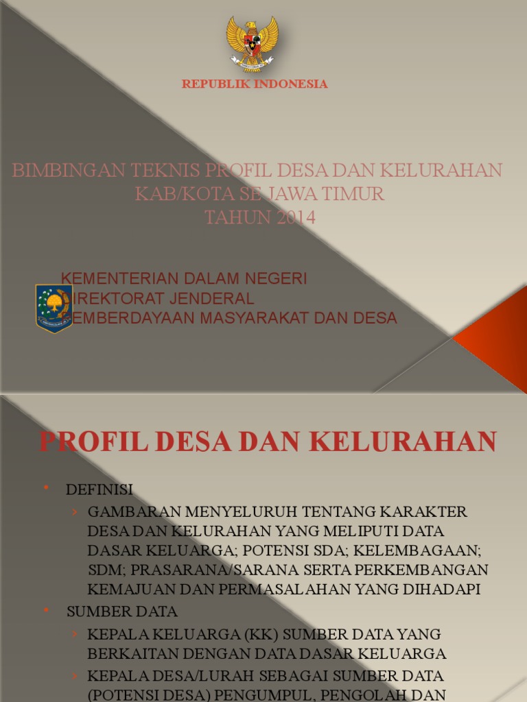 Penyusunan Profil Desa dan Kelurahan | PDF