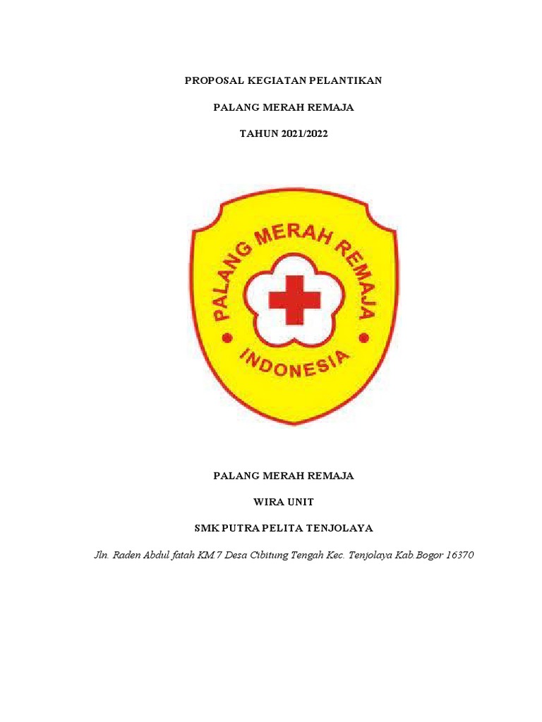 Proposal Pelantikan PMR SMK 2021/2022 | PDF