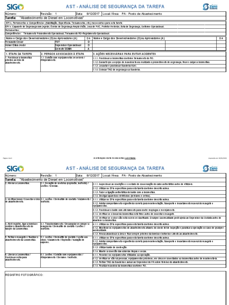 AST - Abastecimento de Diesel em Locomotivas | PDF