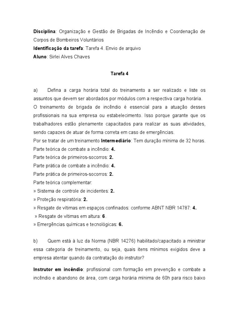 Tarefa 4 | PDF | Primeiros socorros