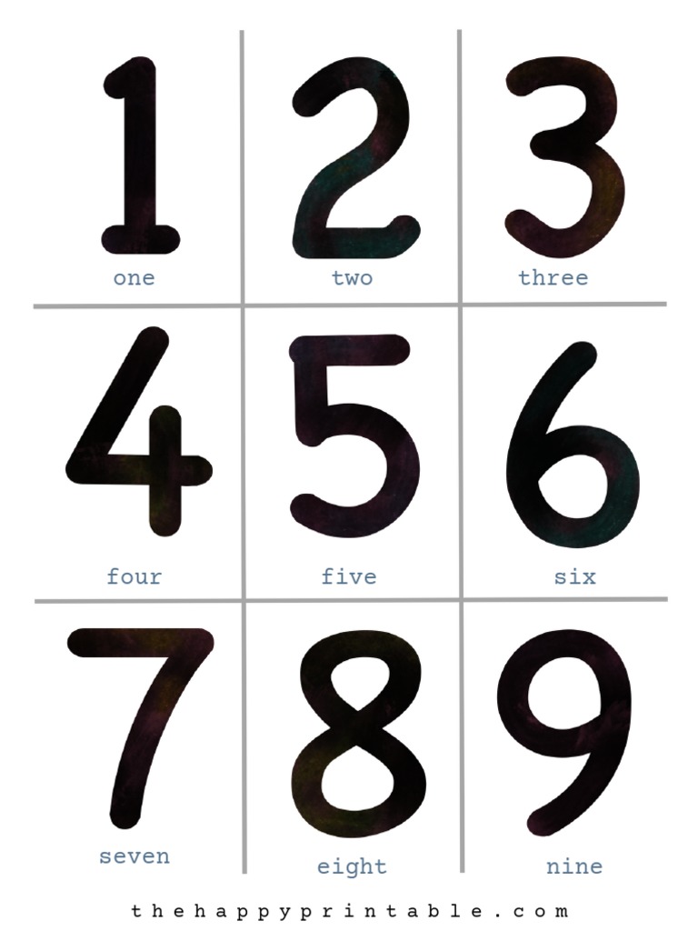 Number Flashcards - Color and Black and White | PDF