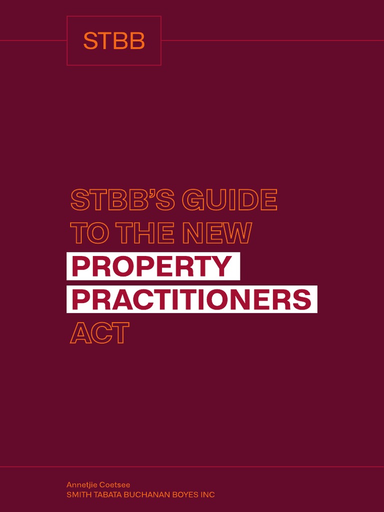STBB Guide To The New Property Practitioners Act1 | PDF